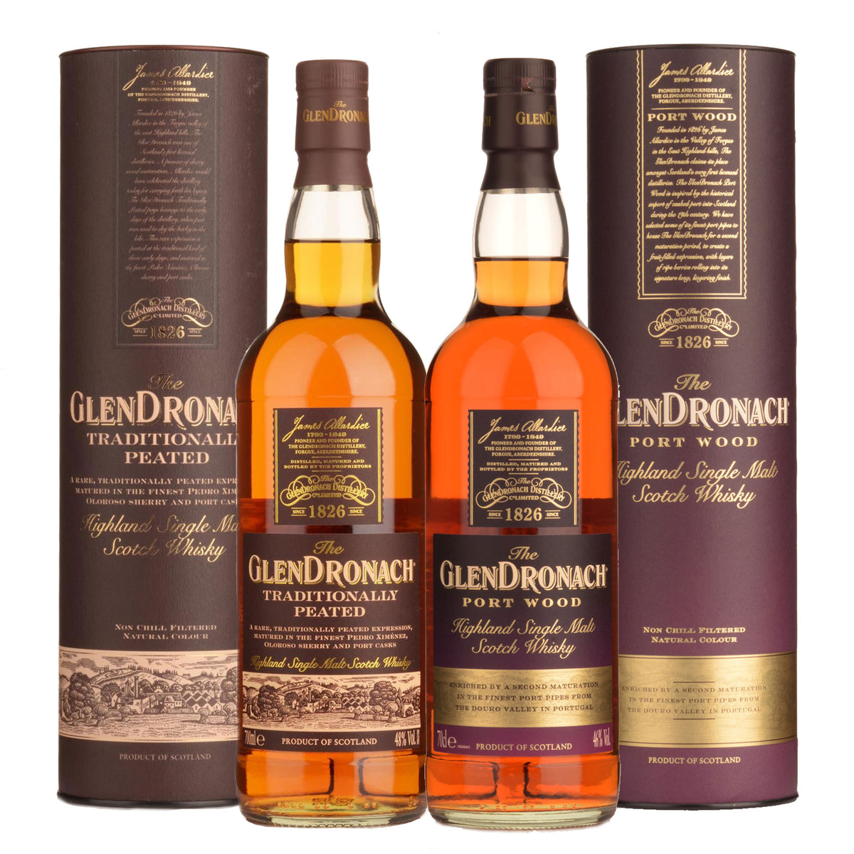 The Glendronach Legacy Duo: Port Wood & Peated Expressions | Kent ...
