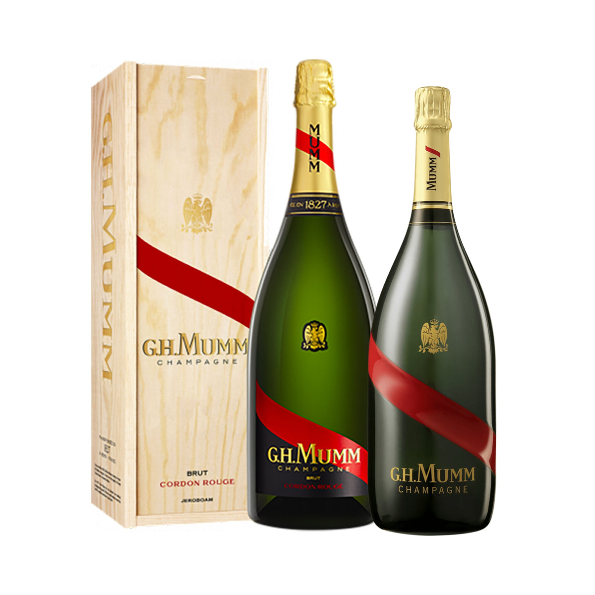 G.H. Mumm Cordon Rouge Brut NV 3L + G.H. Mumm Grand Cordon Brut NV 1.5 ...